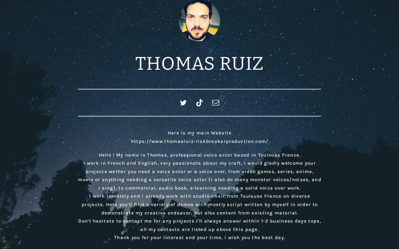 Thomas Ruiz - Voice Actor ENG / FR